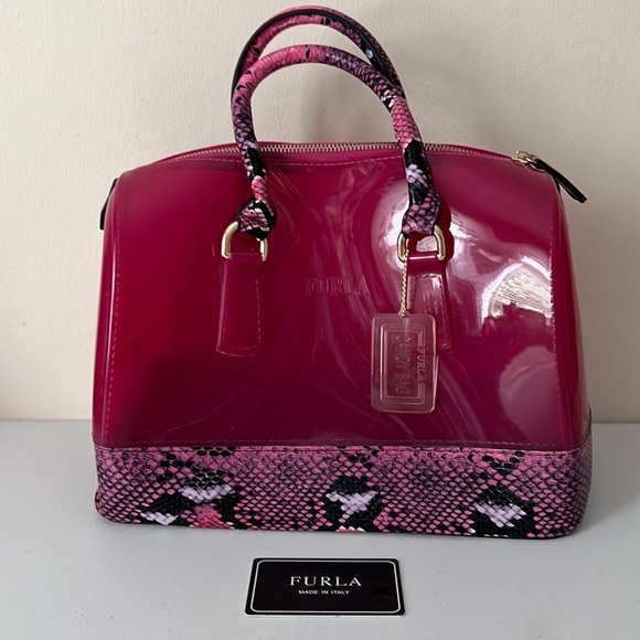 Furla | Bags | Rare Furla Hot Pink Python Candy Bag Vguc | Poshmark